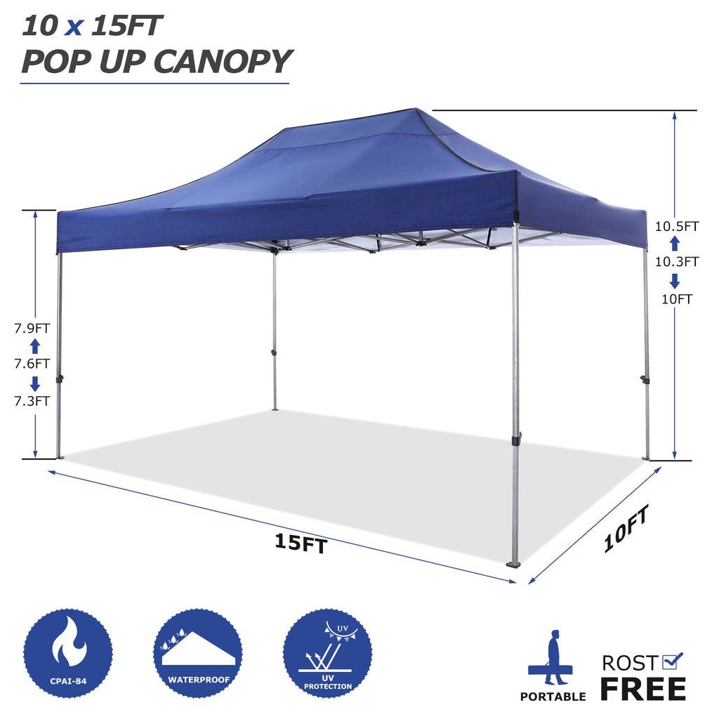 HOTEEL 10x15 Heavy Duty Pop up Canopy Tent with 4 Sidewalls,Outdoor Wa ...