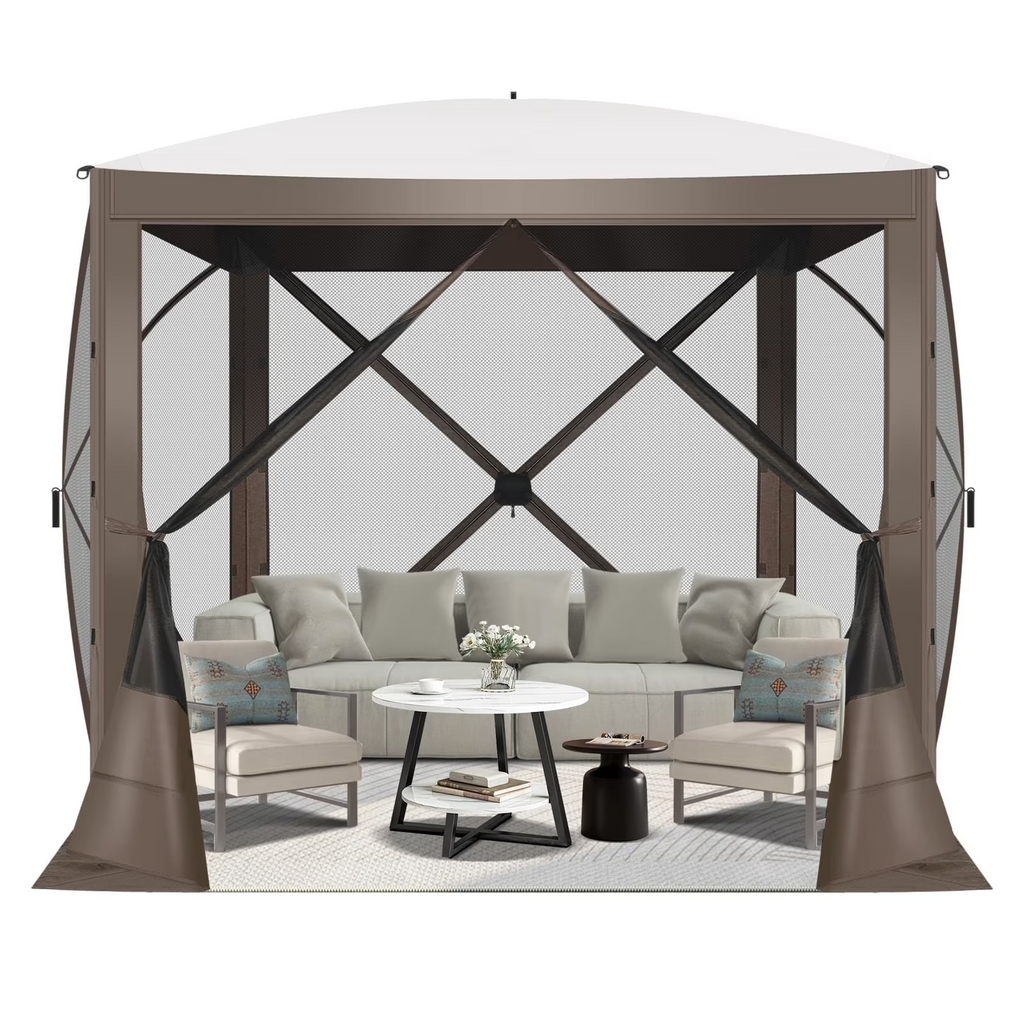 HOTEEL 6x6 ft Pop Up Gazebo Screen House Tent for Camping with 3 Sidew ...