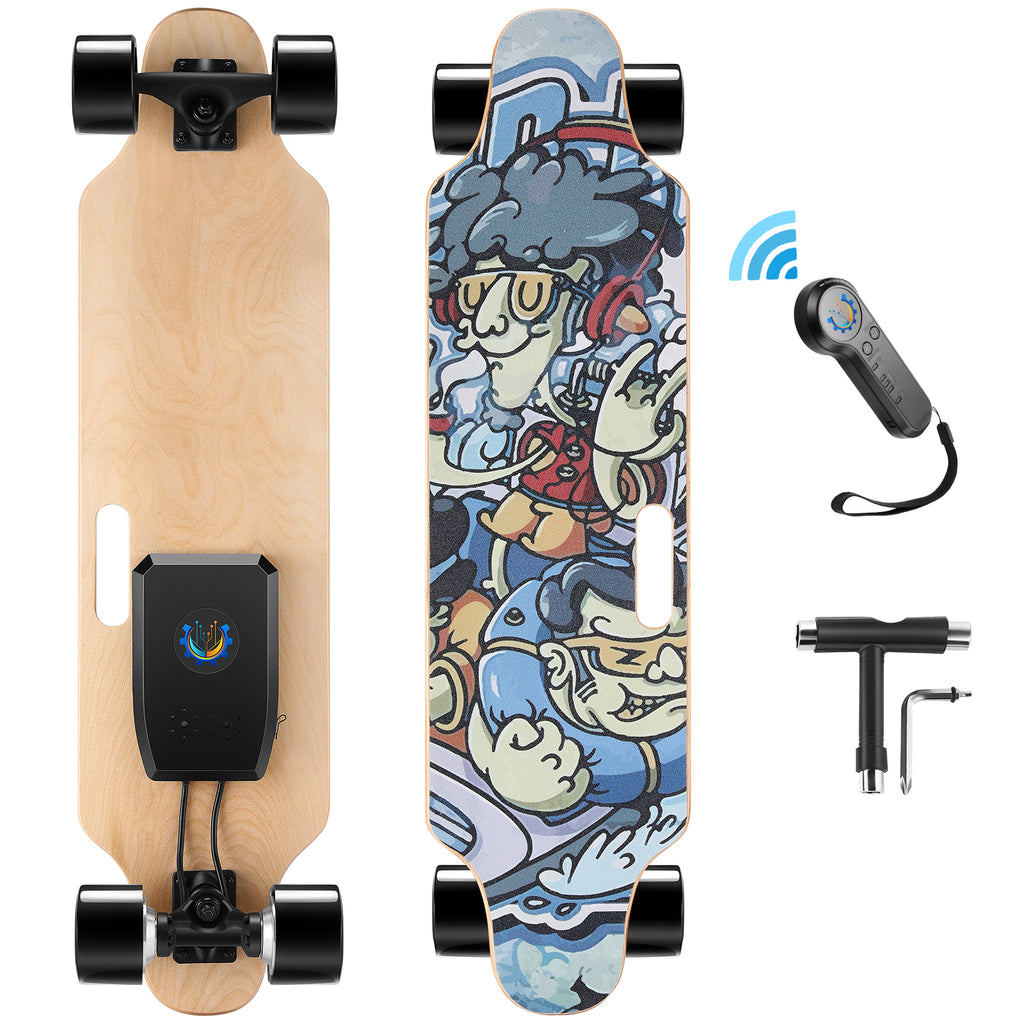 Caroma Electric Skateboard with Remote, 700W Electric Longboard,12 Mph ...