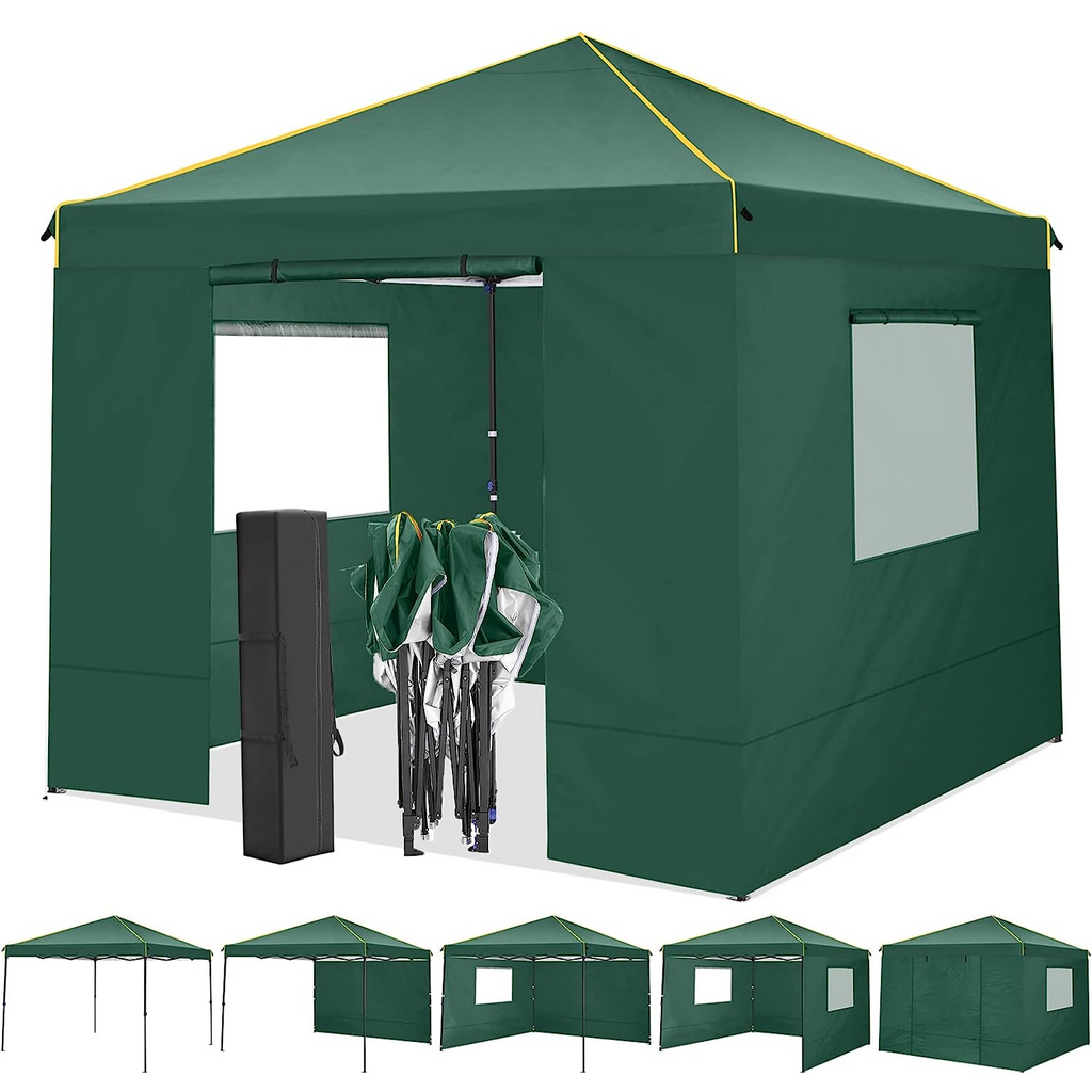 COBIZI 10x10 Pop-Up Outdoor Waterproof Canopy with 4 Removable Sidewal