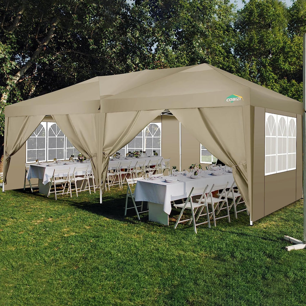 HOTEEL Pop Up Canopy Large Party Tent Shelter 10'x20' with 6 Sidewalls ...