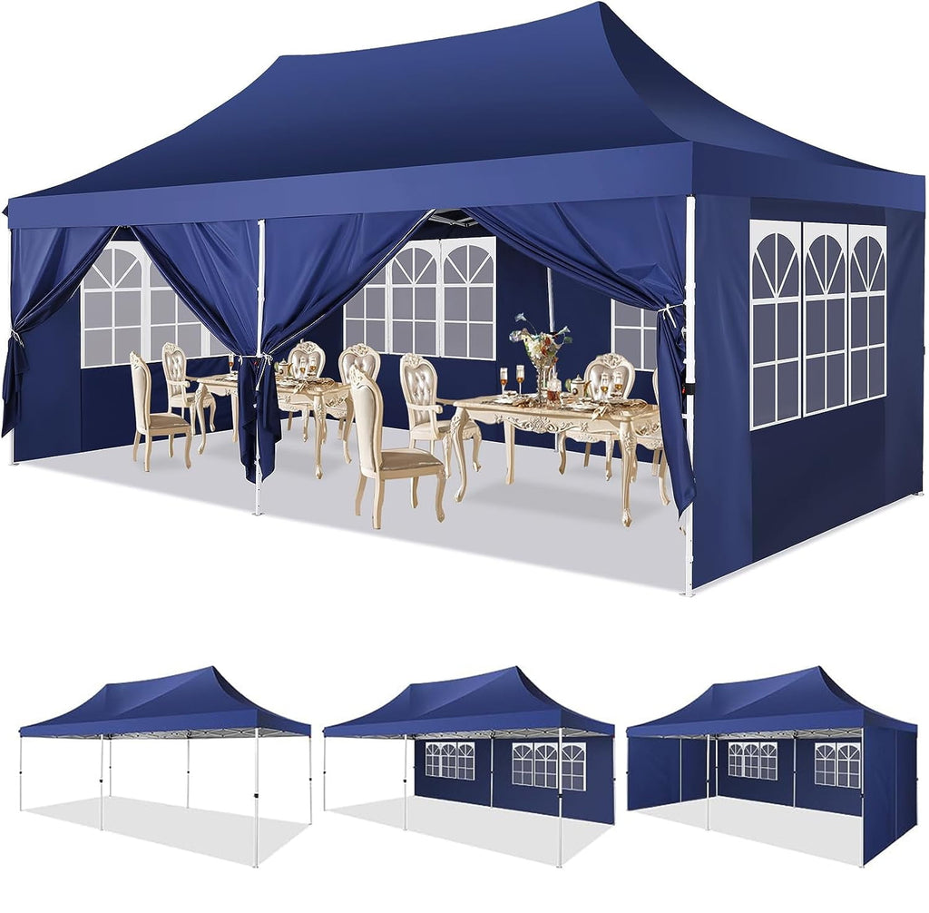 10'x20' Ez Pop Up Canopy Tent, YUEBO Commercial Instant Canopies with ...
